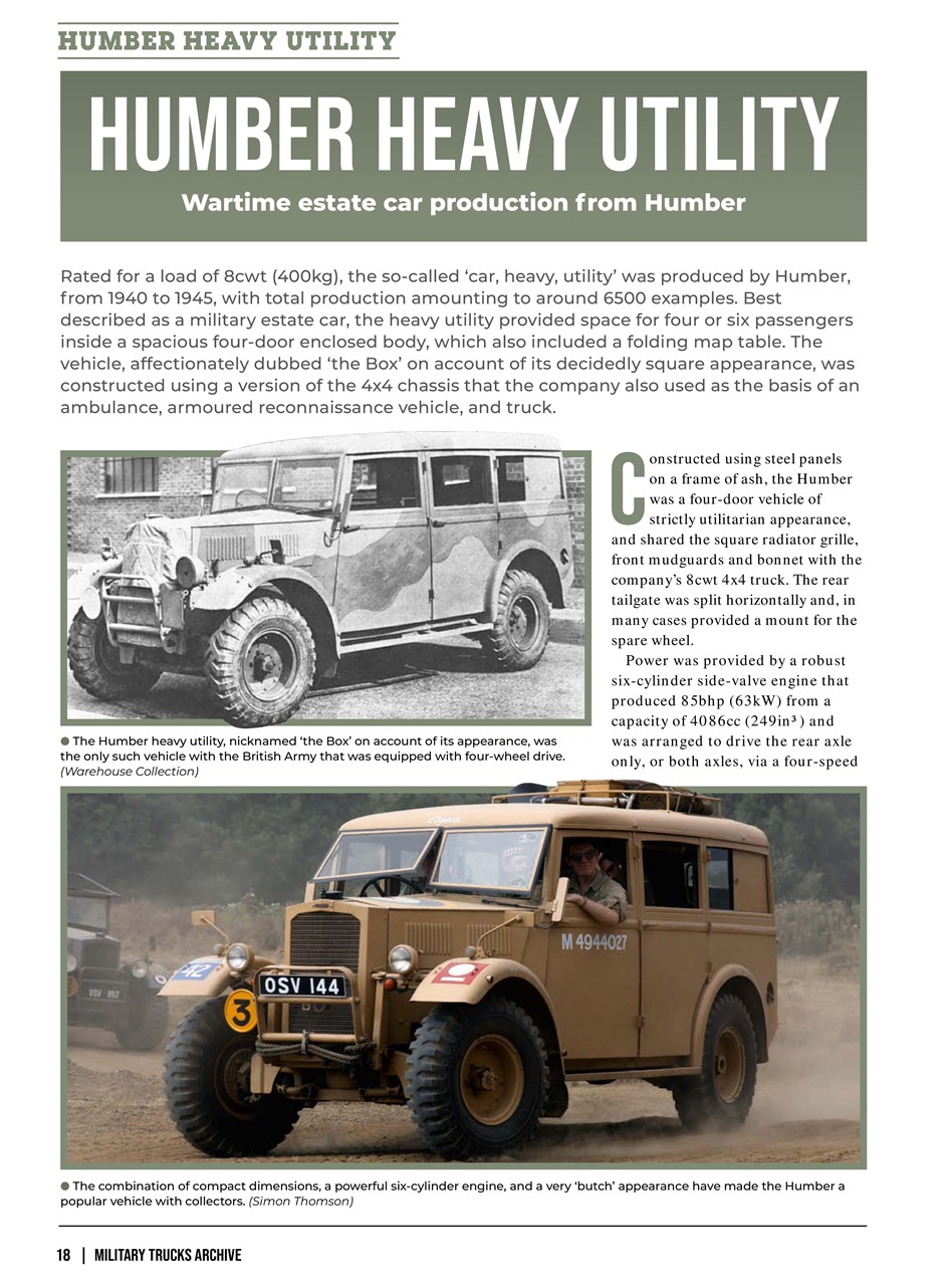 Military Vehicles Archive Magazine - British utility Vehicles Back Issue
