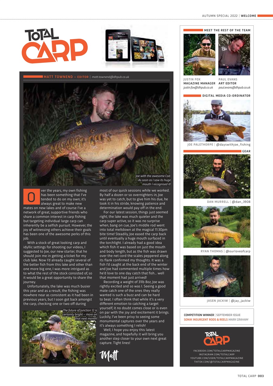 Total Carp Magazine - Autumn Special 2022 Back Issue