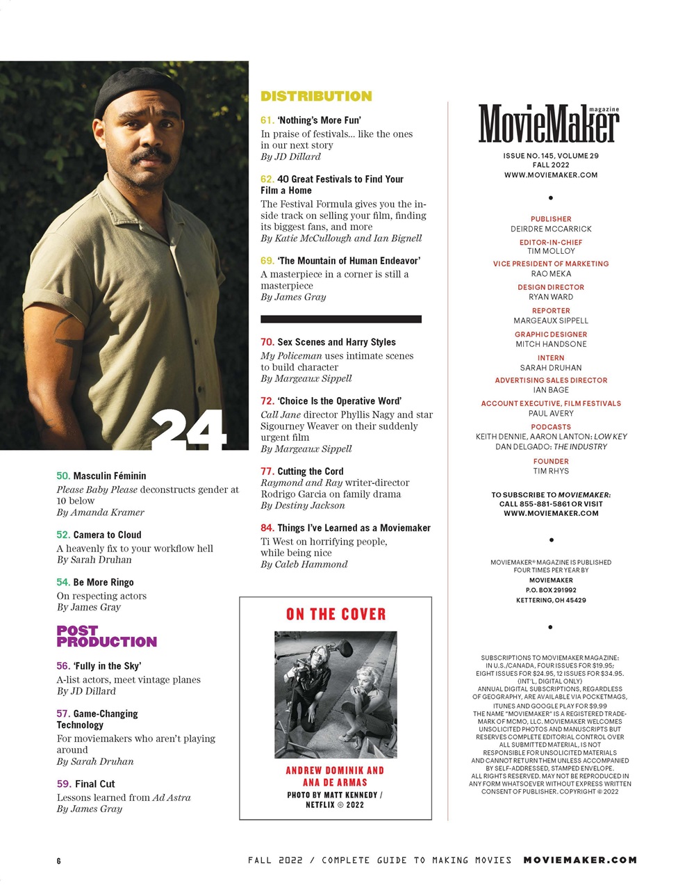 MovieMaker Magazine - Issue 145 / Fall 2022 Back Issue