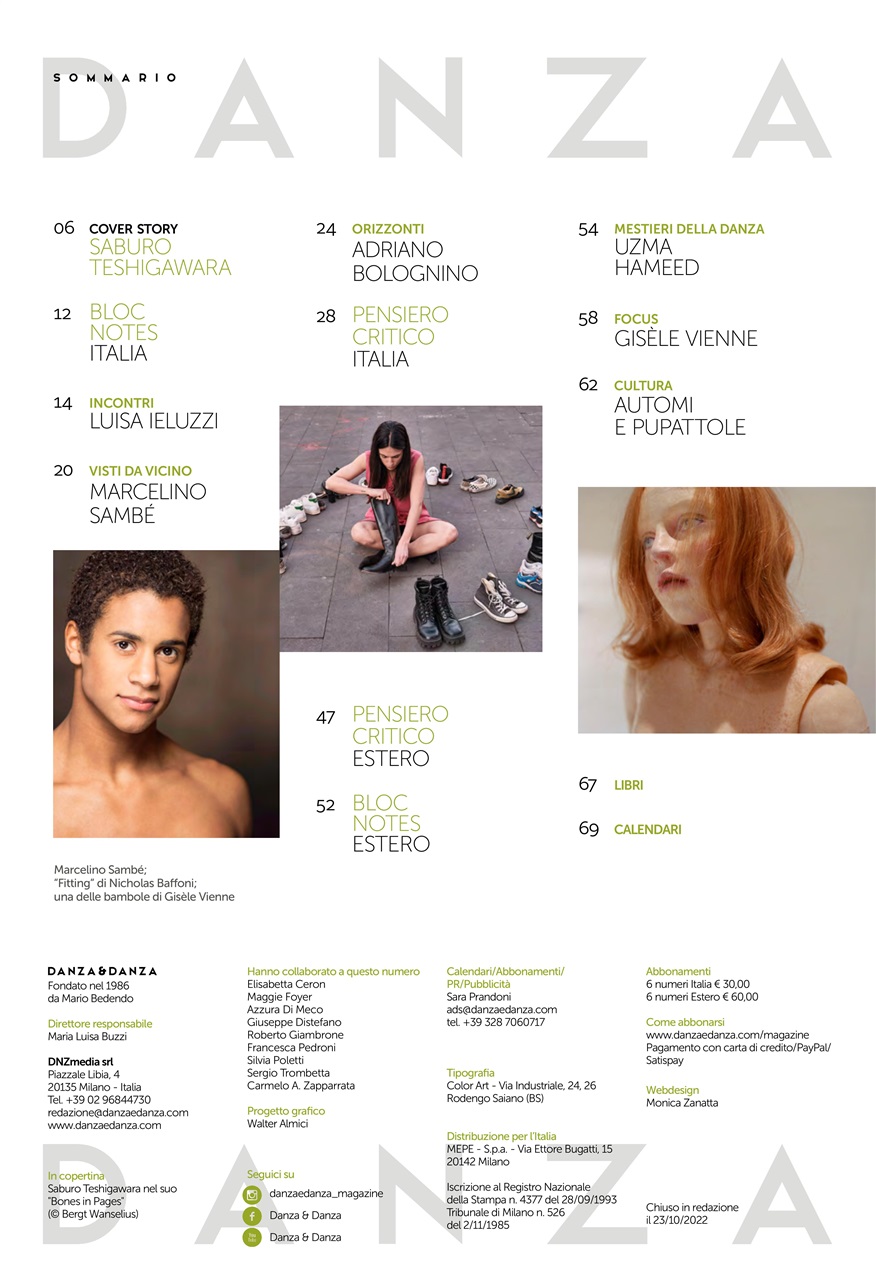 DANZA&DANZA Magazine - novembre/dicembre Back Issue