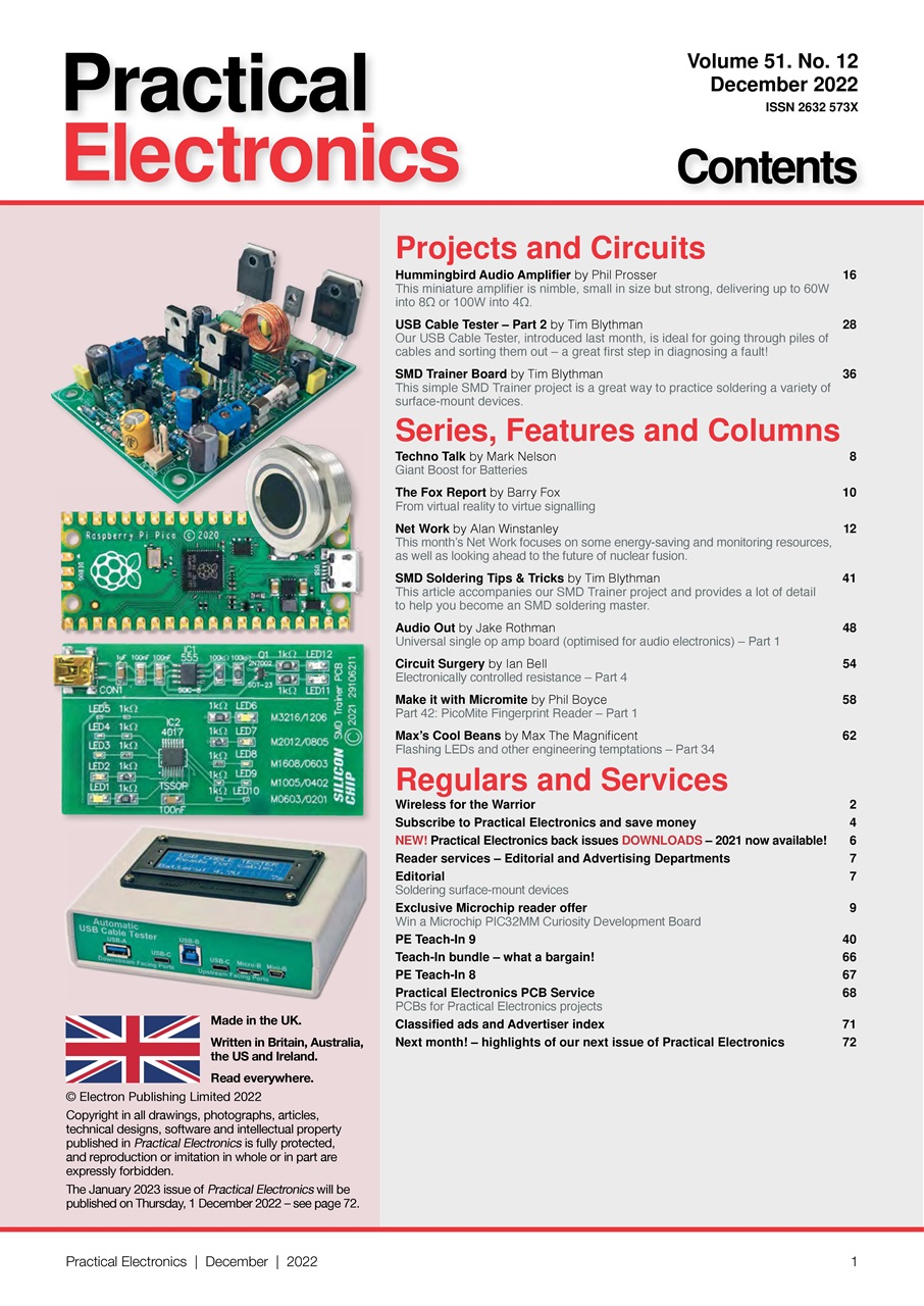 Practical Electronics Magazine - Dec-22 Back Issue