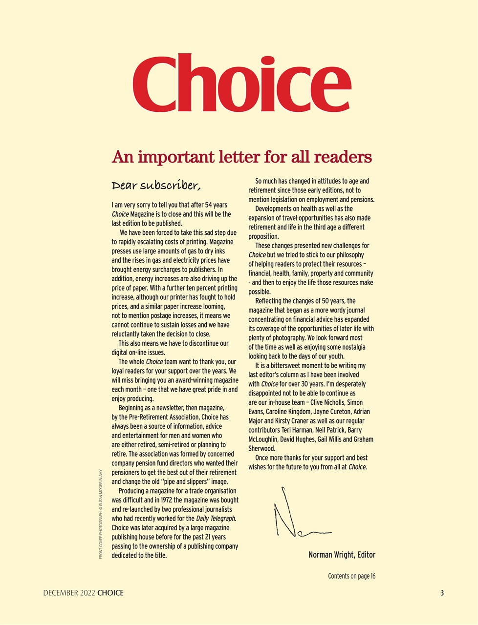 Choice Magazine Subscriptions and December 2022 Issue
