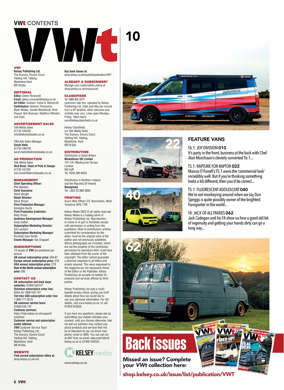 VWt Magazine - Issue 126 Jan 23 Back Issue