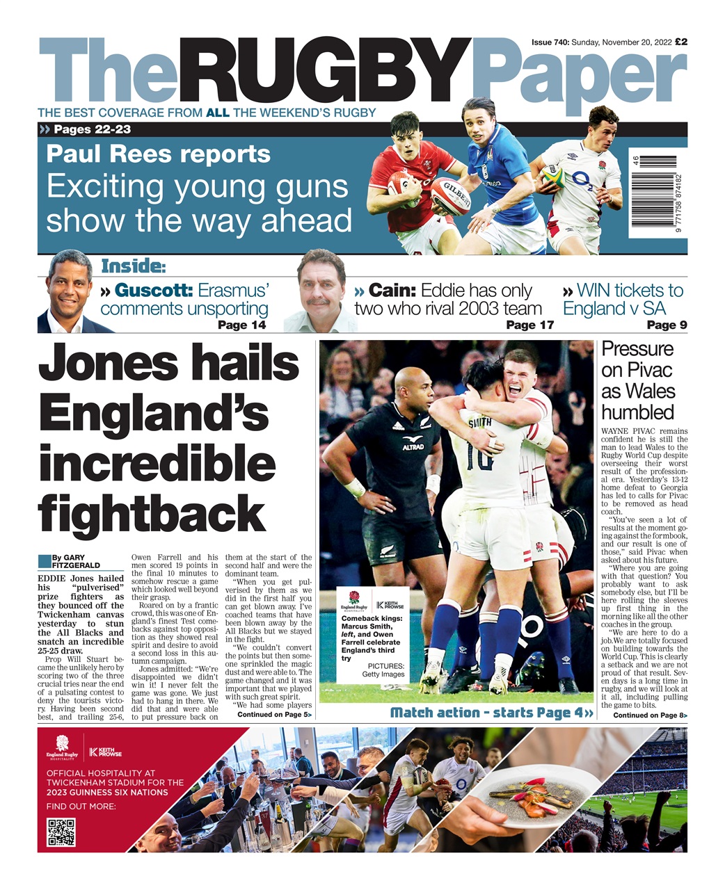 The Rugby Paper Magazine - 20 Nov 2022 Back Issue