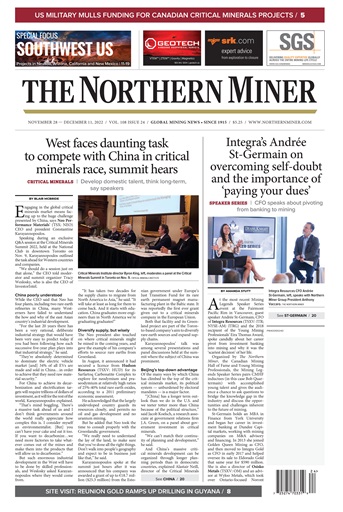 The Northern Miner Magazine - Vol. 108 No. 24 Back Issue