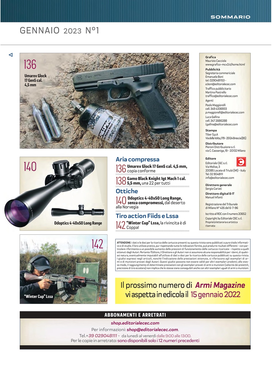 ARMI MAGAZINE - Gennaio 2023 Back Issue ARMI MAGAZINE - Gennaio 2023 Back Issue