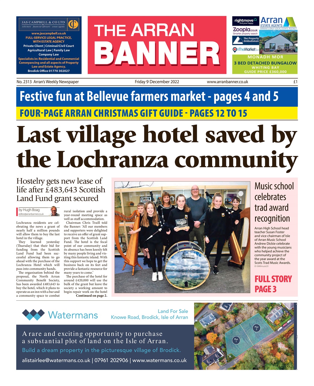 Arran Banner Magazine - 9th December 2022 Back Issue