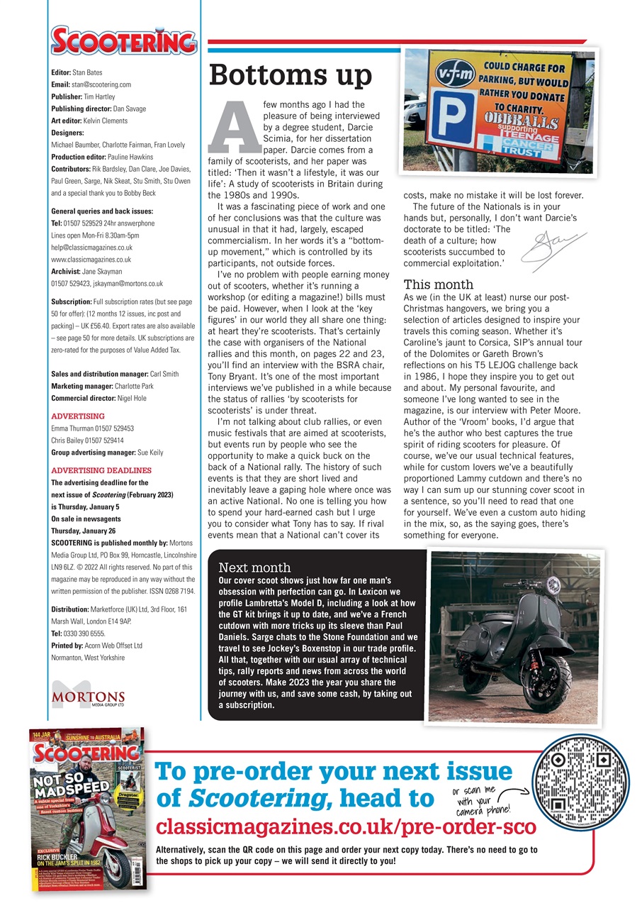 Scootering Magazine - January 2023 Back Issue