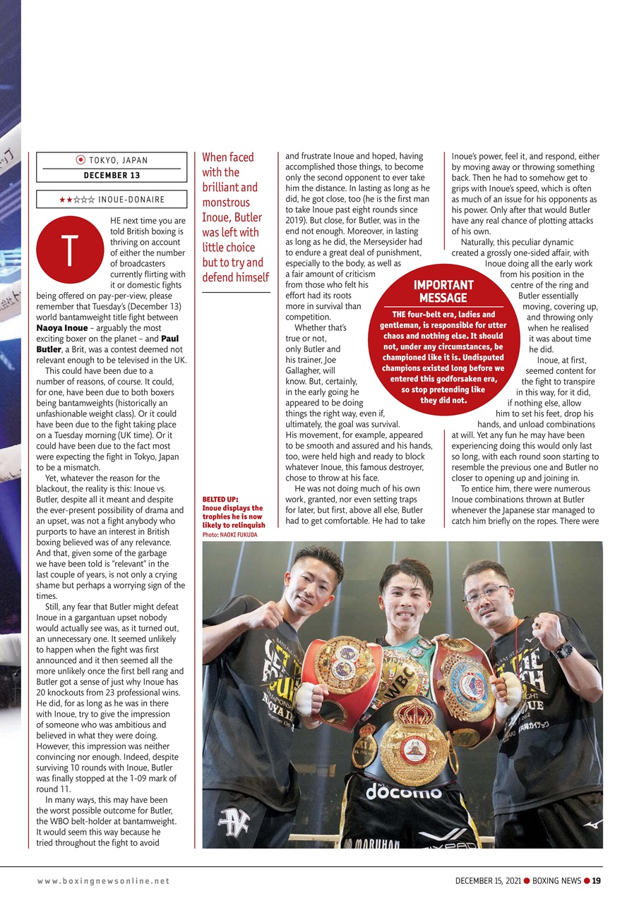 Boxing News Magazine - December 15 2022 Back Issue