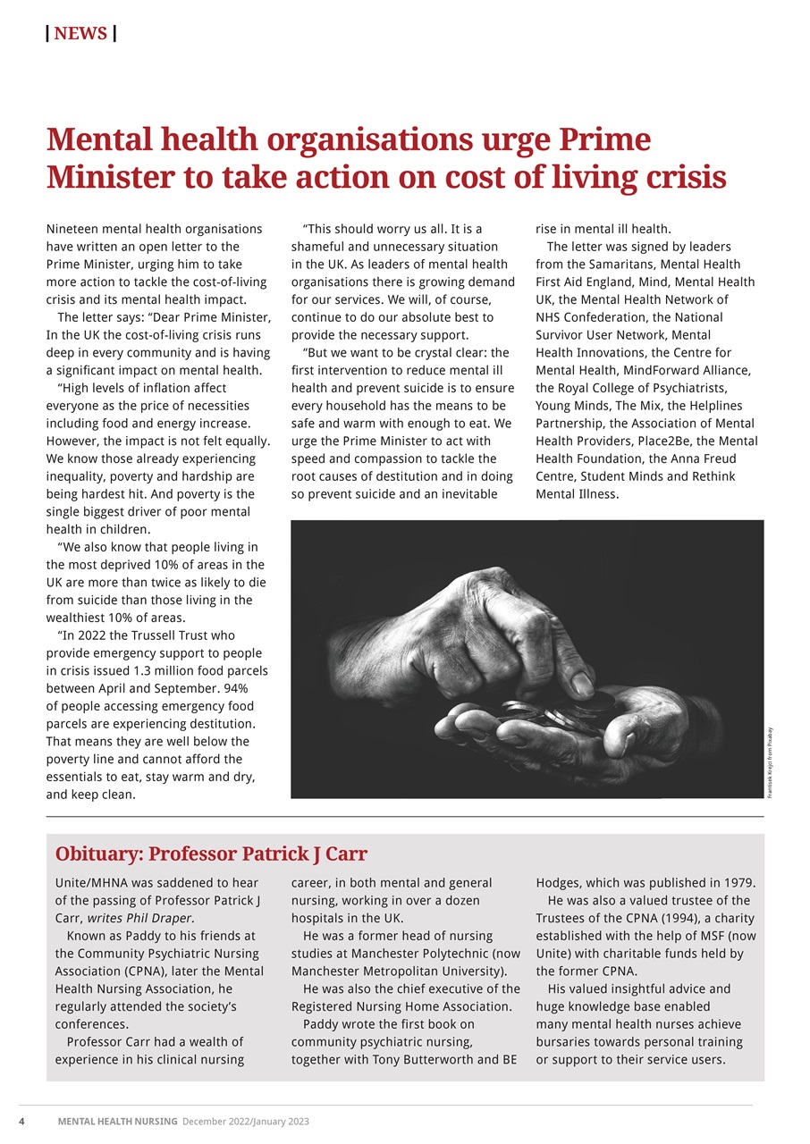 Mental Health Nursing Magazine - Dec/Jan 2022 Back Issue