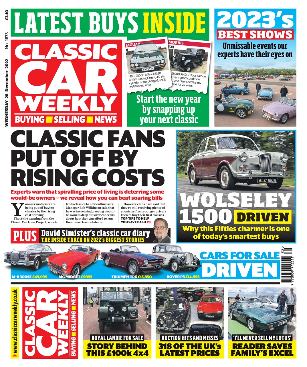 Classic Car Weekly Magazine - 28-Dec-22 Back Issue