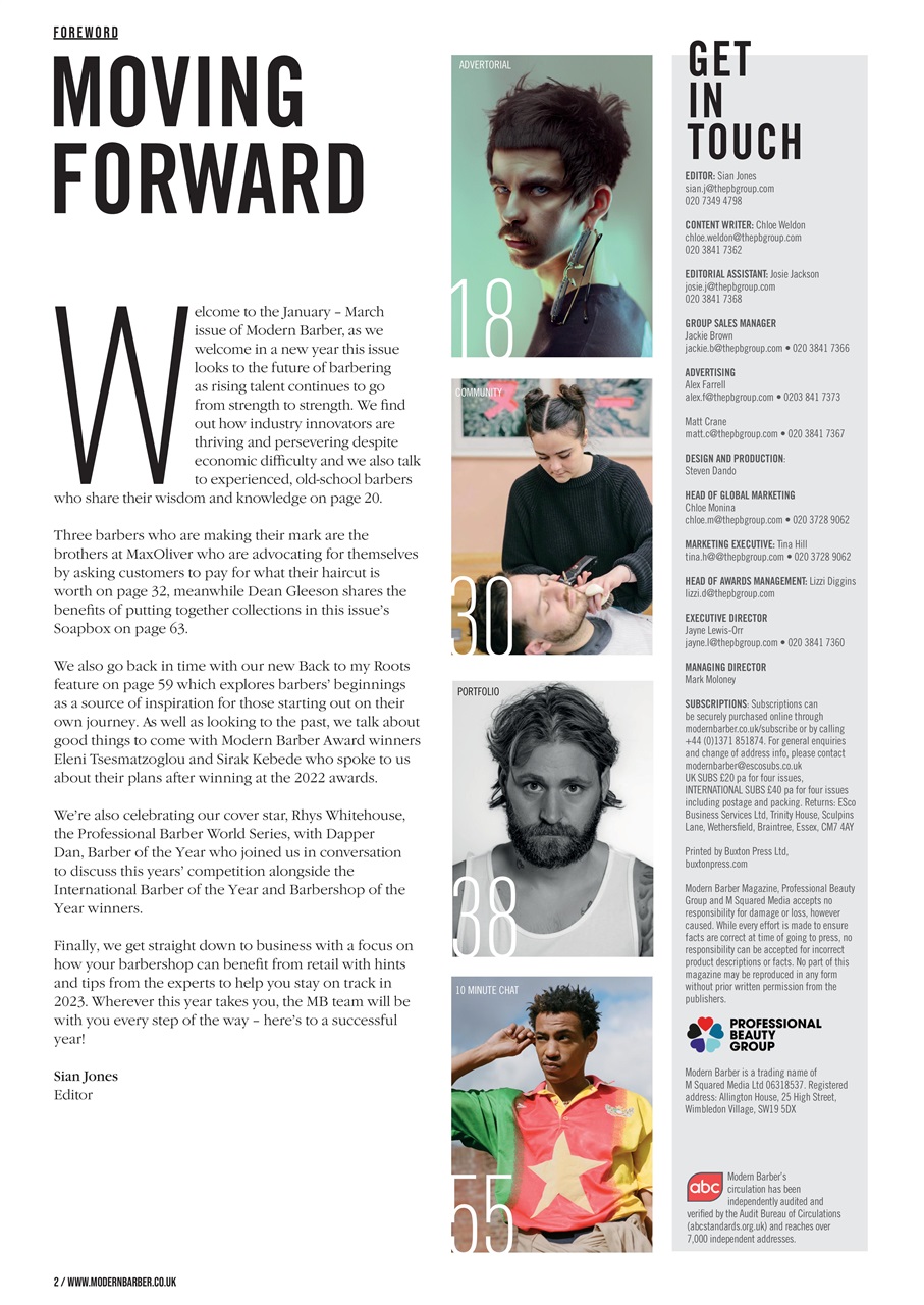 Modern Barber Magazine - Jan/March 2023 Back Issue