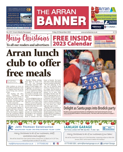 Arran Banner Magazine - 23 December 2022 Back Issue