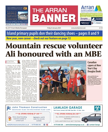 Arran Banner Magazine - 06 January 2023 Back Issue