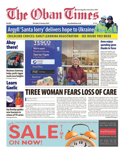 The Oban Times & Lochaber Times Magazine - 19-Jan-2023 Back Issue