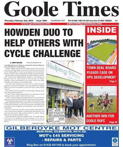 Goole Times Magazine - February 2nd 2023 Back Issue