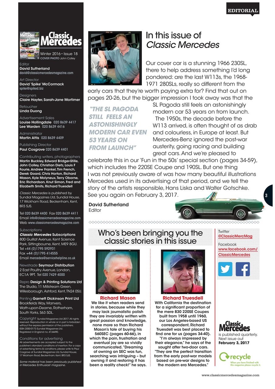 Classic Mercedes Magazine - Issue 18 Back Issue