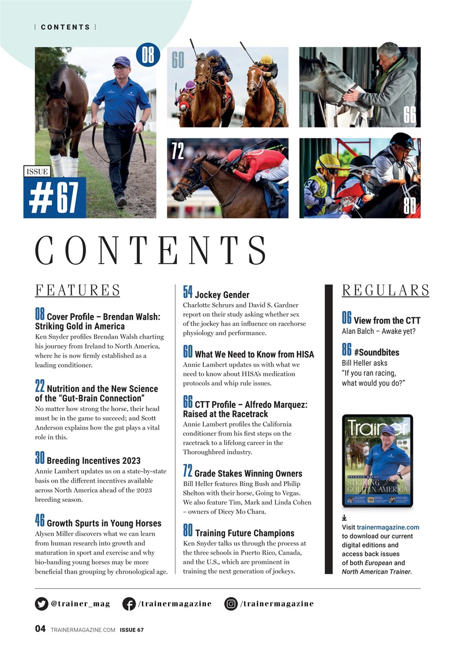 North American Trainer Magazine - horse racing - Spring 2023 Back Issue