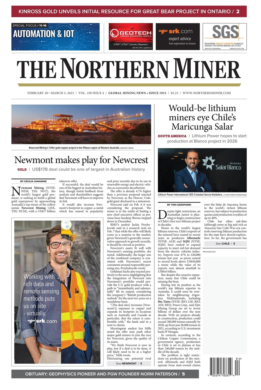 The Northern Miner Magazine - Vol. 109 No. 4 Back Issue