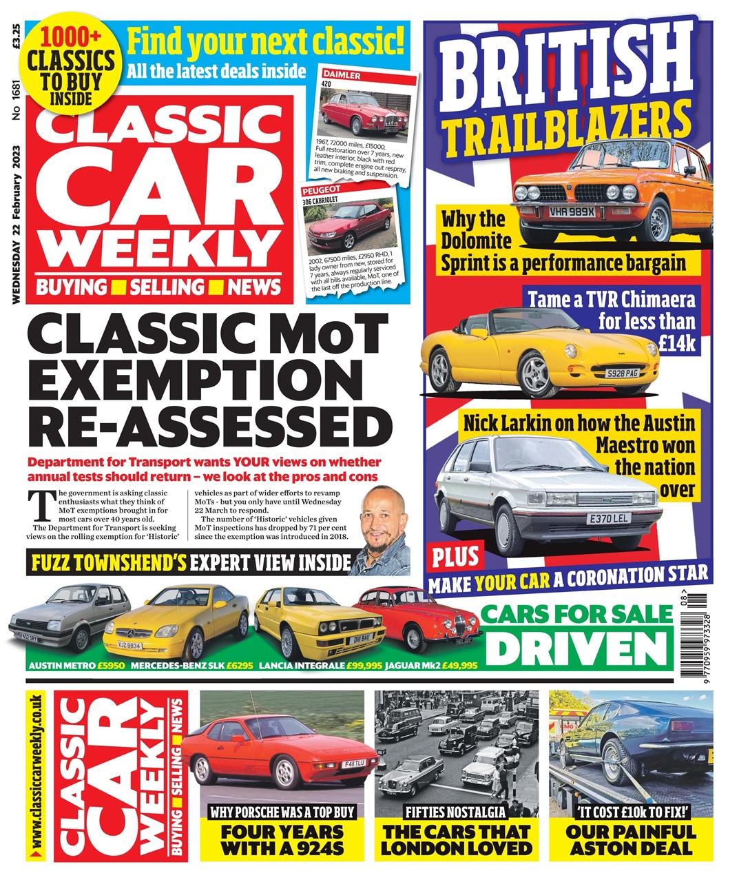 Classic Car Weekly Magazine - 22-Feb-2023 Back Issue