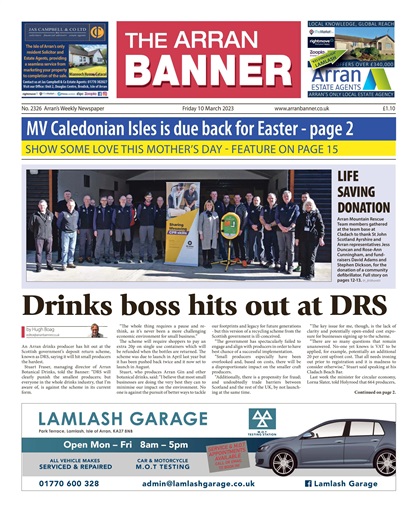 Arran Banner Magazine - 10-Mar-2023 Back Issue
