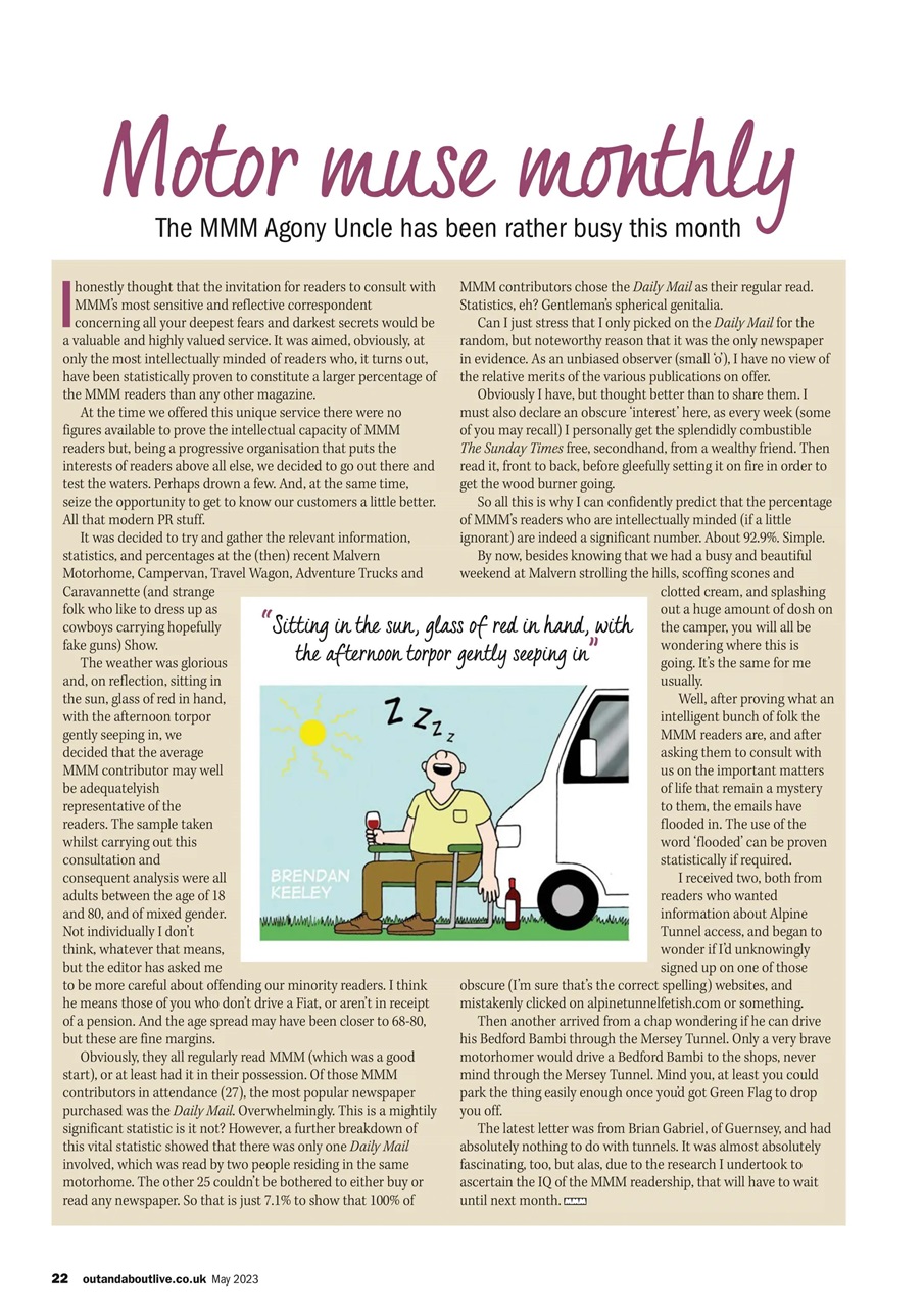 MMM magazine - The Best Spring Motorhome Breaks - May 2023 Back Issue