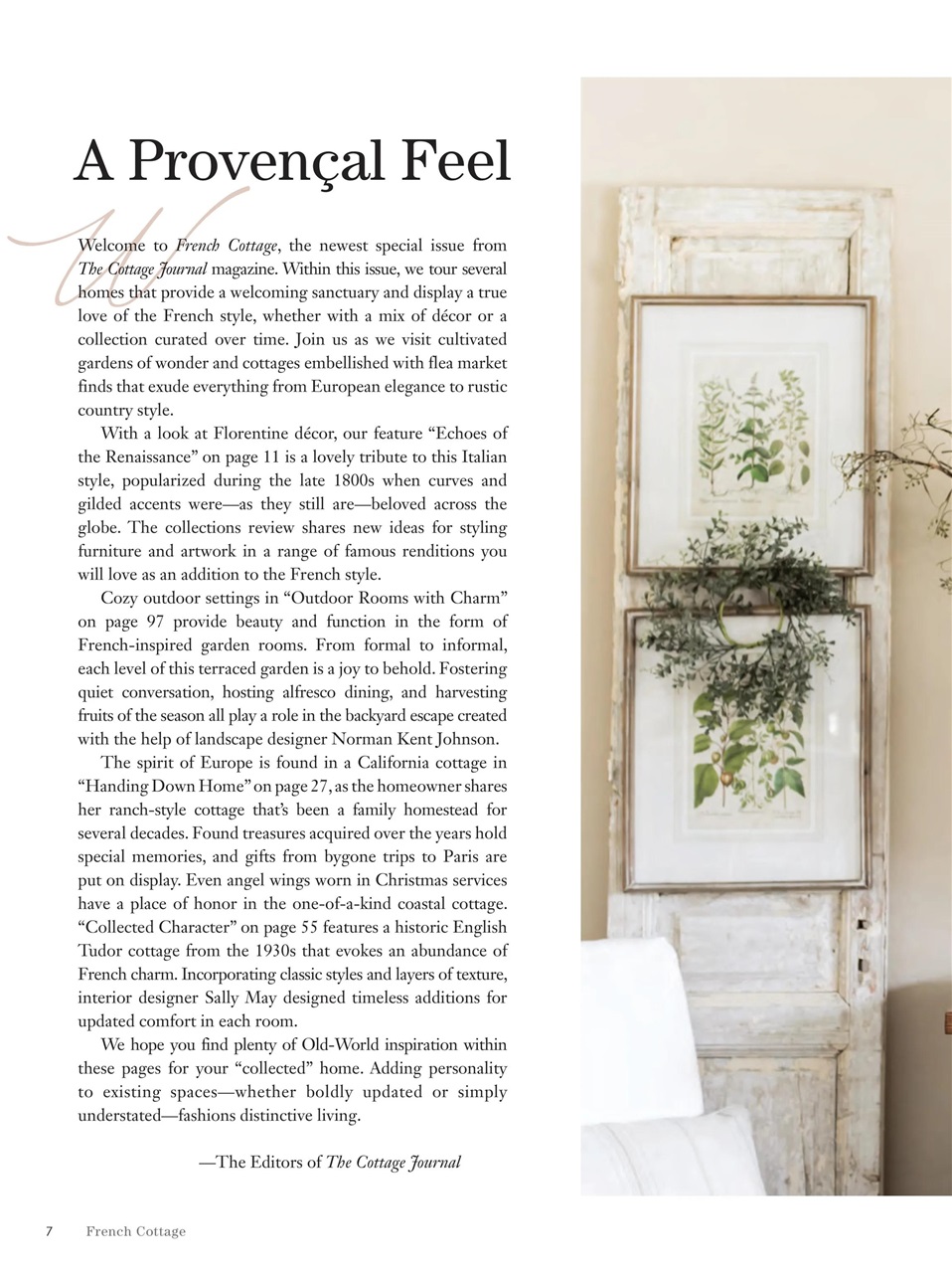 The Cottage Journal Magazine - French Cottage 2021 2 Special Issue