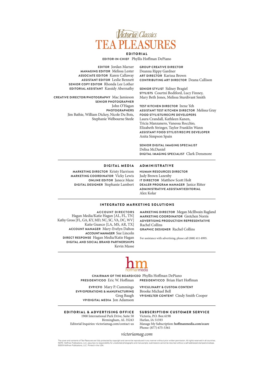 Victoria Magazine - Tea Pleasures 2019 Special Issue