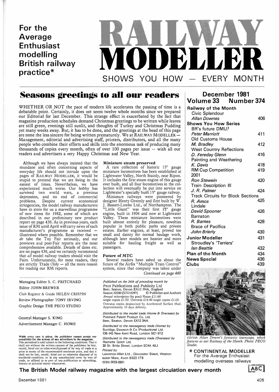 Railway Modeller Magazine - December 1981 Back Issue