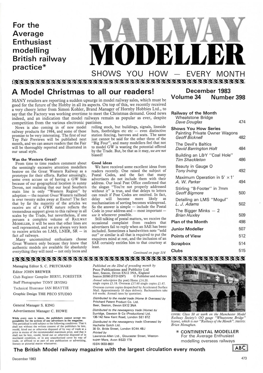 Railway Modeller Magazine - December 1983 Back Issue