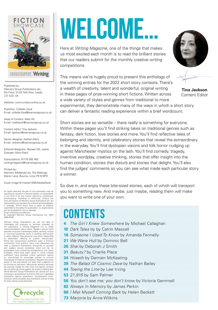 Writing Magazine - Fiction Showcase Special Issue