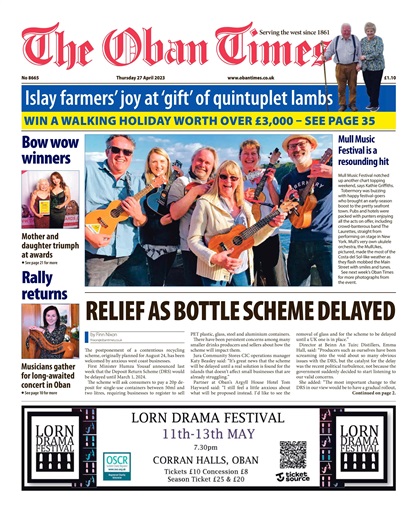 The Oban Times & Lochaber Times Magazine - 27th April, 2023 Back Issue