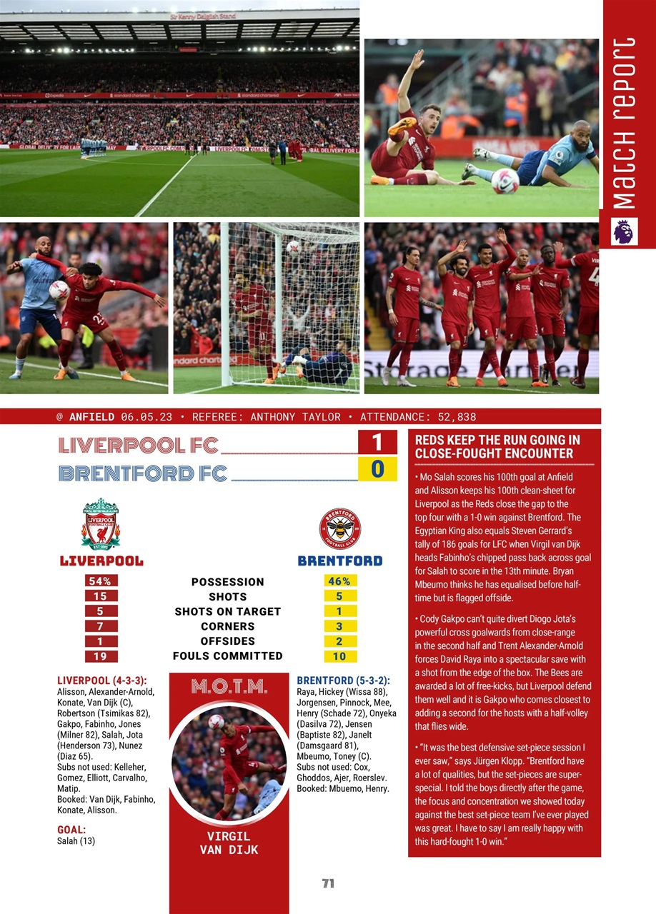 Liverpool FC Programmes - vs Aston Villa 22/23 Back Issue