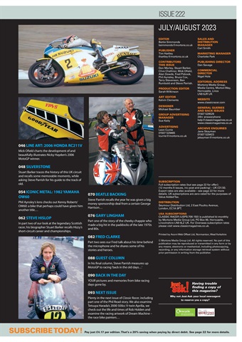 Classic Racer Magazine - July/August 2023 Subscriptions | Pocketmags