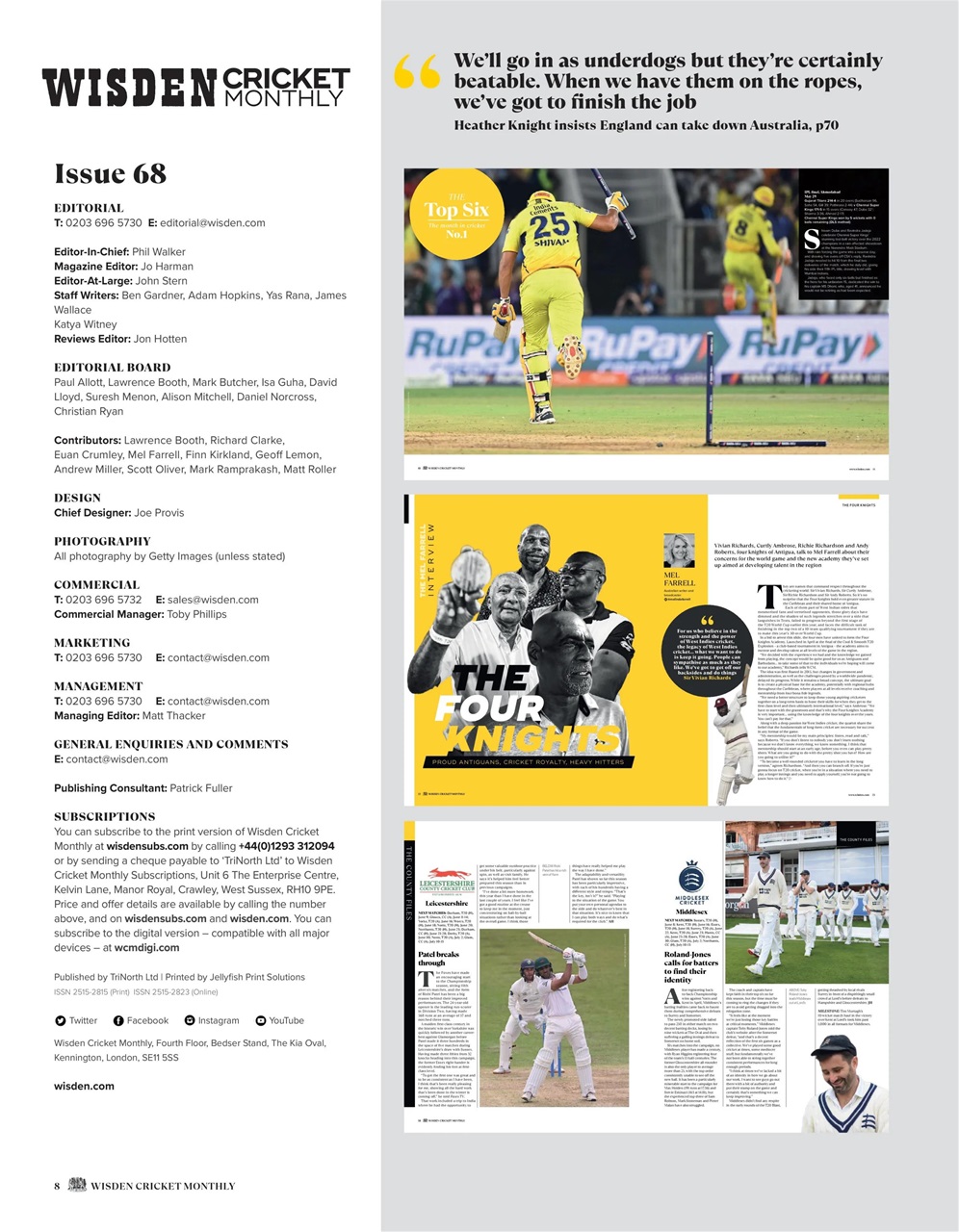 Wisden Cricket Monthly Magazine - Issue 68 Back Issue