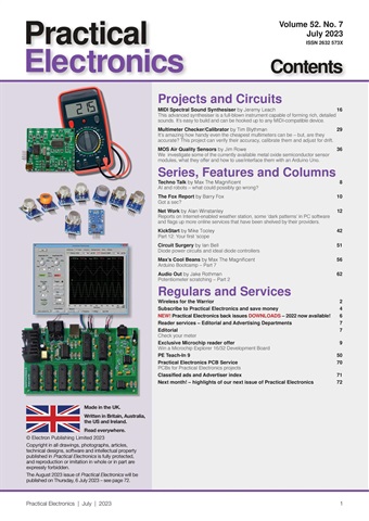 Practical Electronics Magazine - July 2023 Subscriptions | Pocketmags