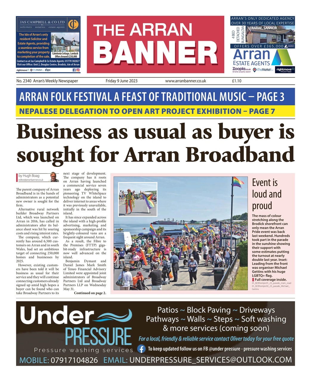 Arran Banner Magazine - 9th June 2023 Back Issue