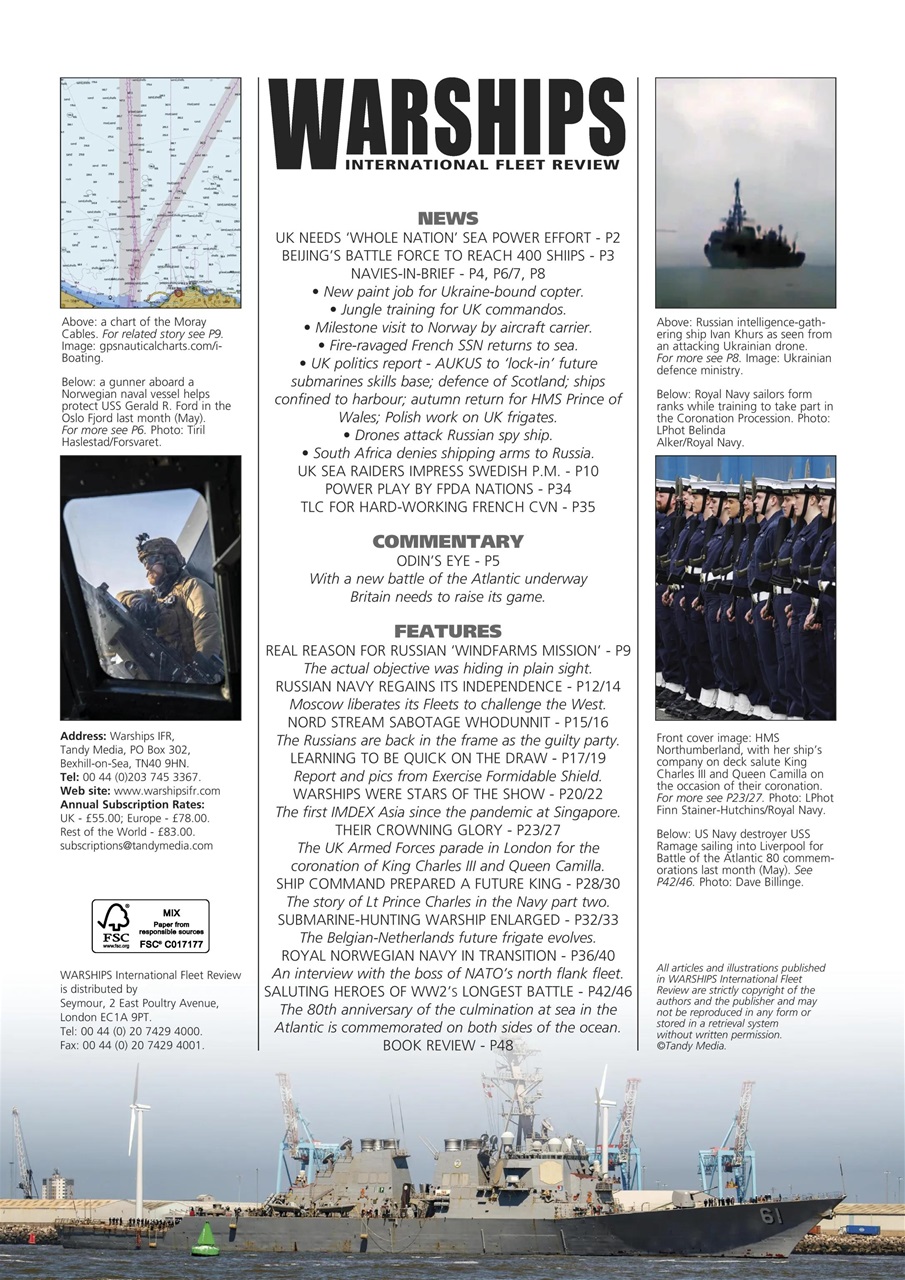 Warships International Fleet Review Magazine - July 2023 Zurück Ausgabe