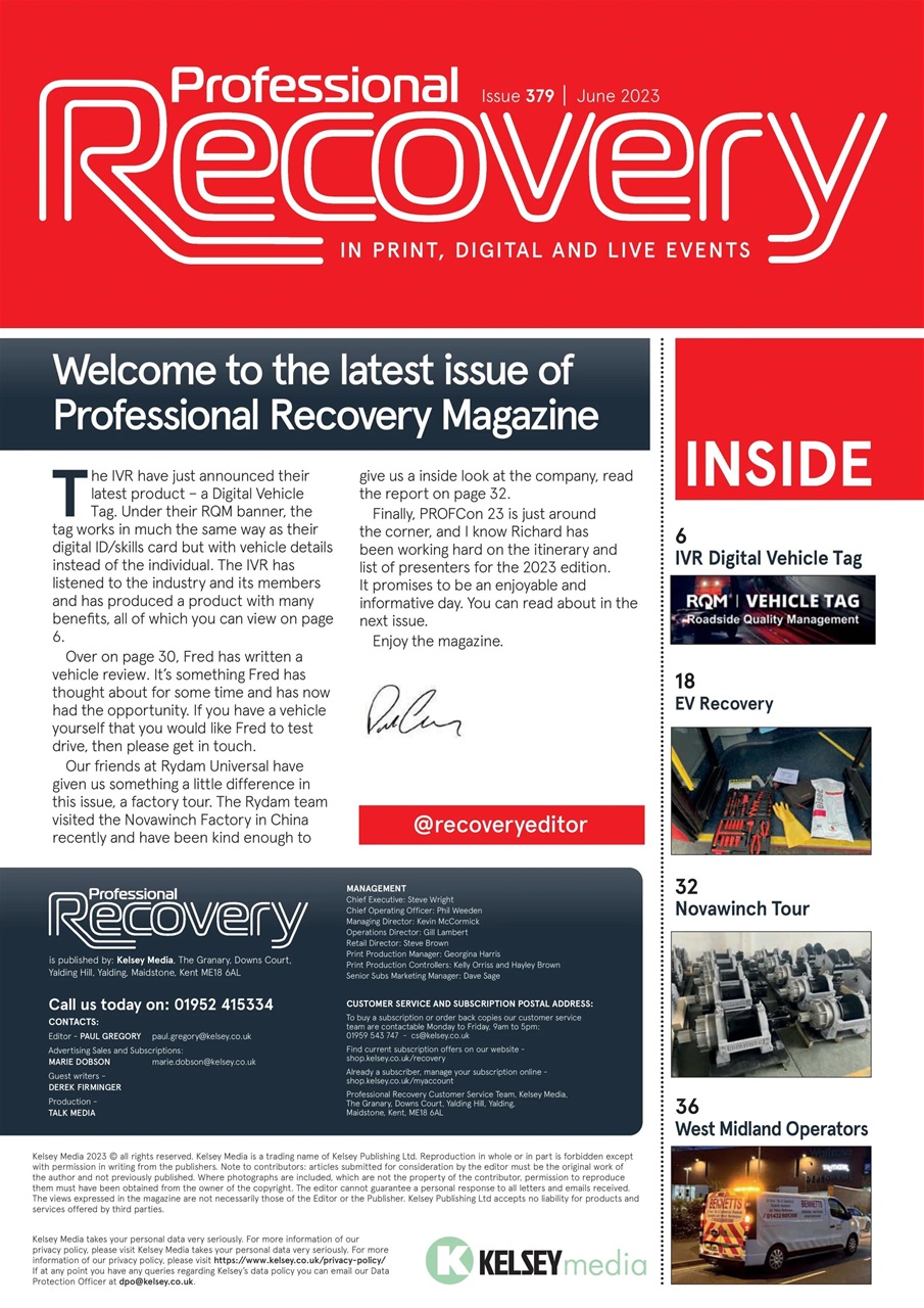 Professional Recovery Magazine - Issue 379 Back Issue Professional Recovery Magazine - Issue 379 Back Issue