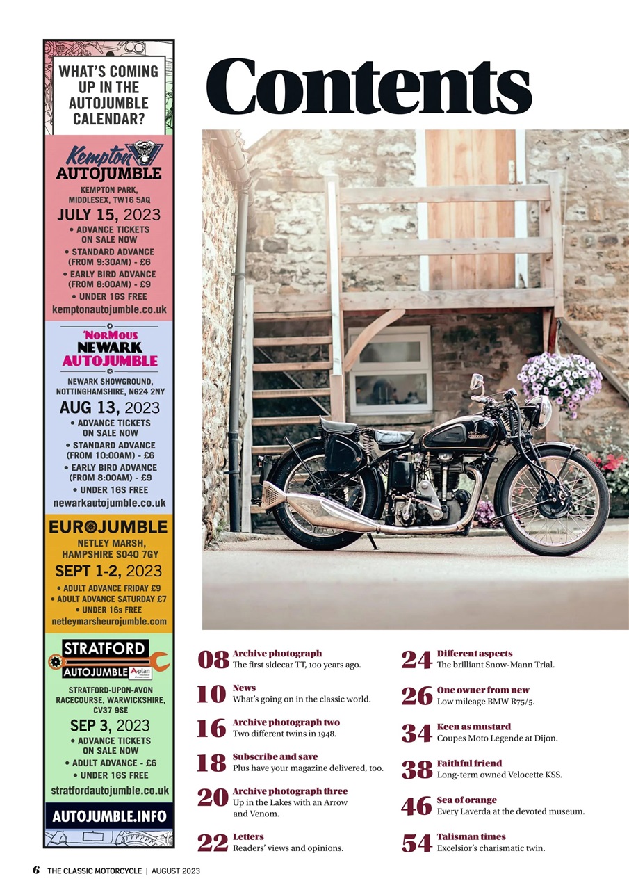 The Classic MotorCycle Magazine - August 2023 Back Issue