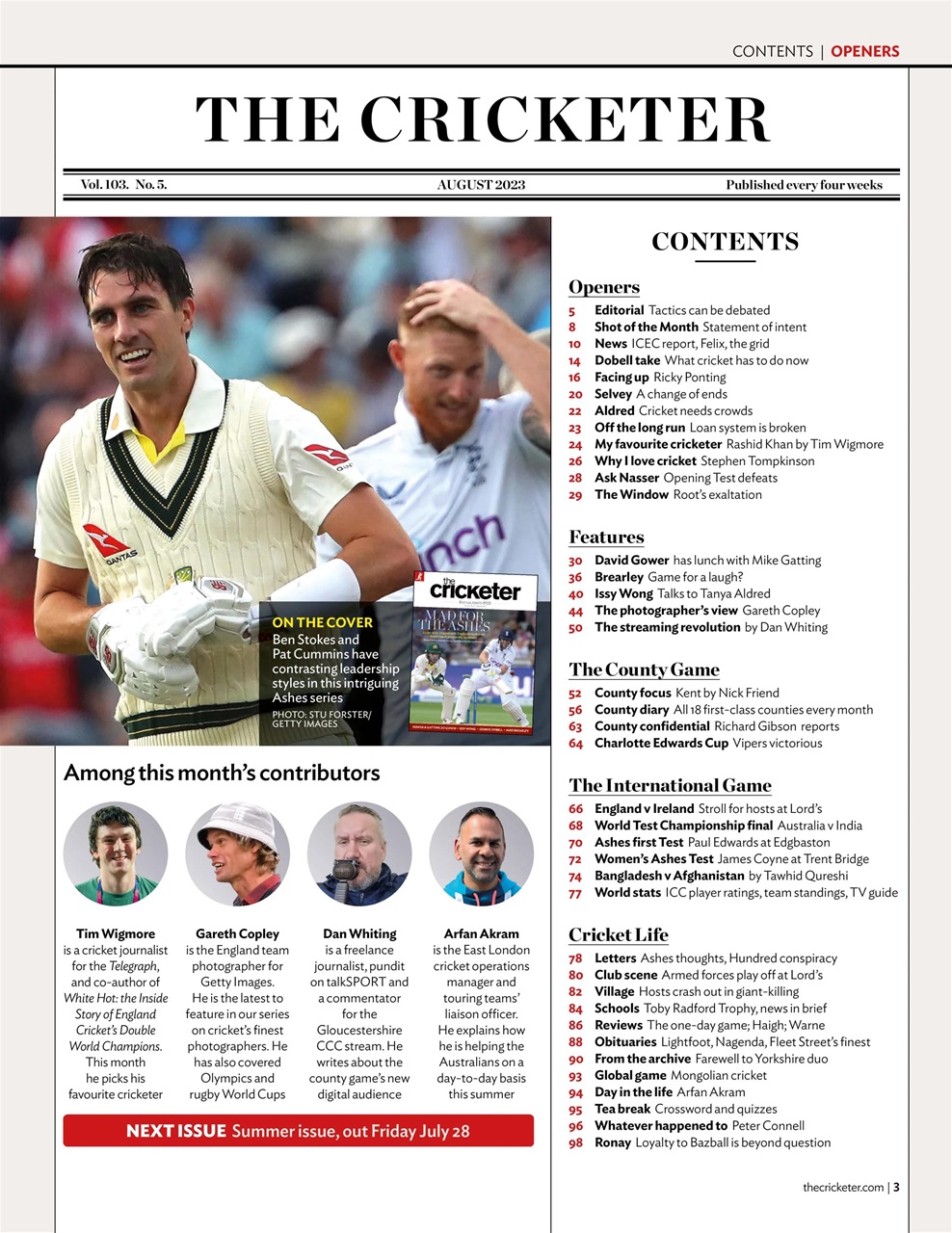 The Cricketer Magazine - August 2023 Back Issue