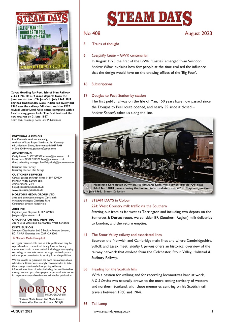 Steam Days Magazine - August 2023 Back Issue