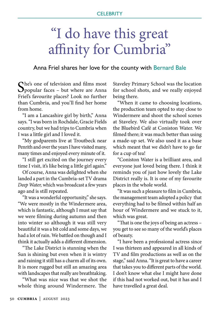 Cumbria and Lake District Magazine - August 2023 Back Issue