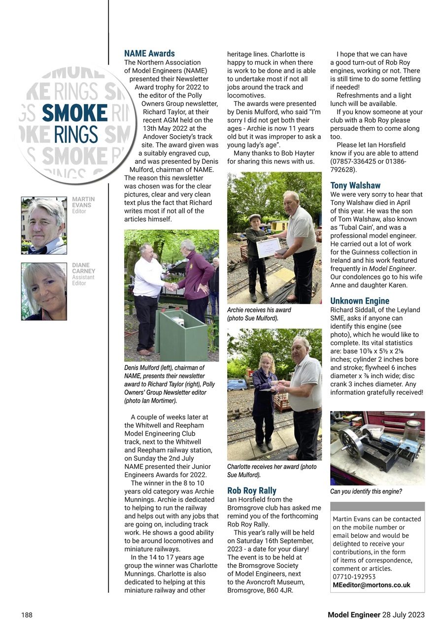 Model Engineer Magazine - Issue 4722 Back Issue