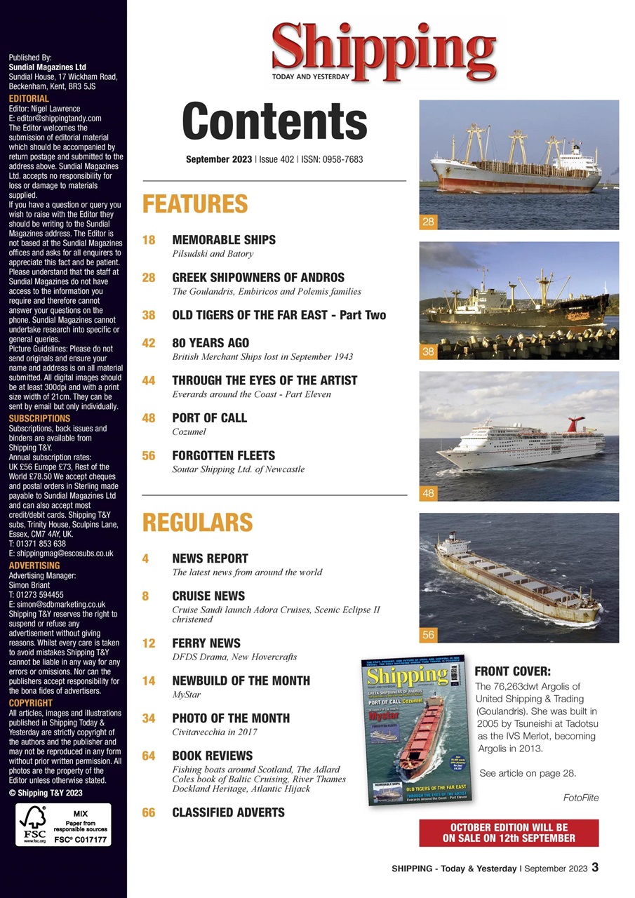 Shipping Today & Yesterday Magazine - September 2023 Back Issue