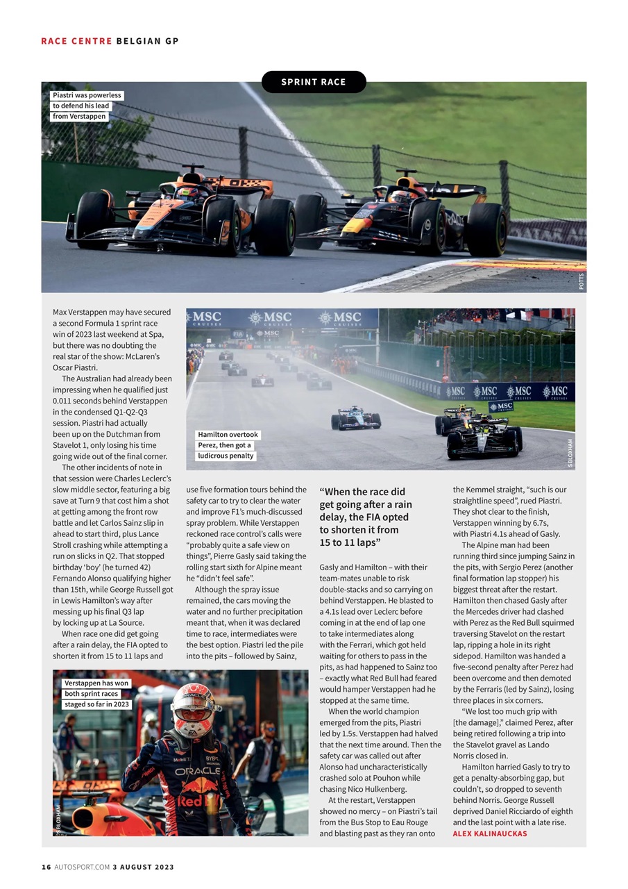 Autosport Magazine - 03 Aug 2023 Retour à l'édition précédente