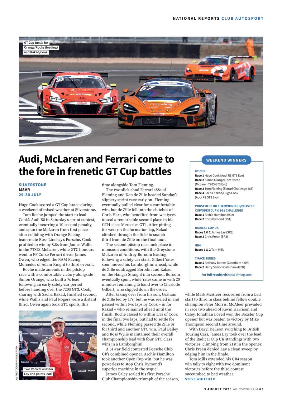 Autosport Magazine - 03 Aug 2023 Retour à l'édition précédente