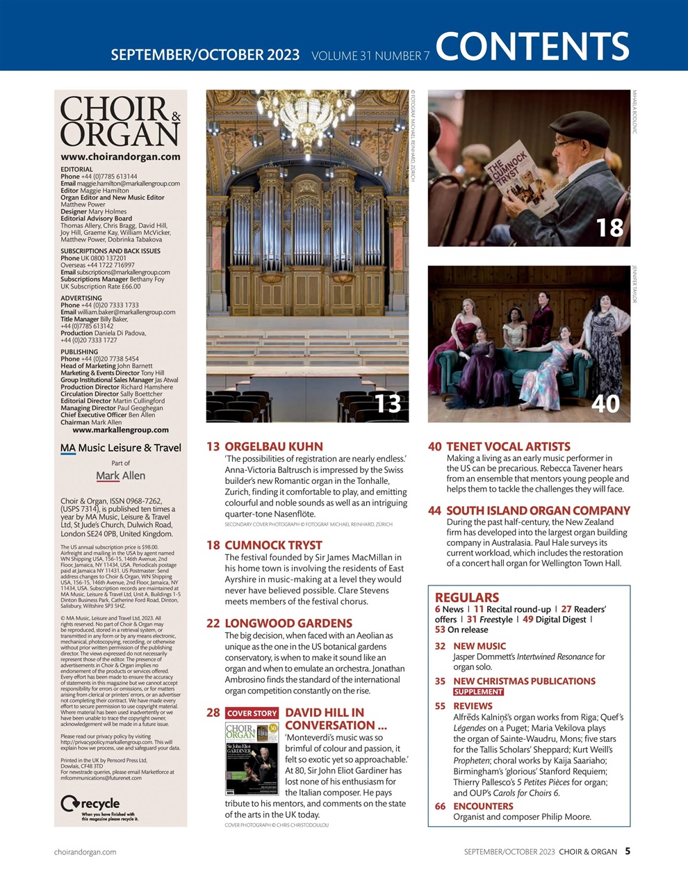 Choir & Organ Magazine - September - October - 23 Back Issue