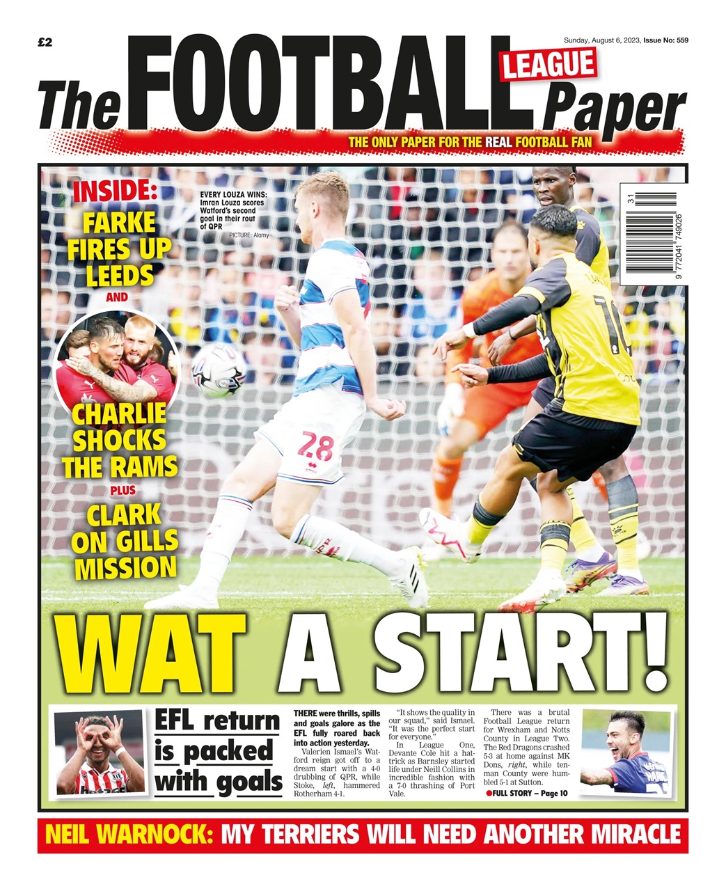 The Football League Paper Magazine - 6th August 2023 Back Issue