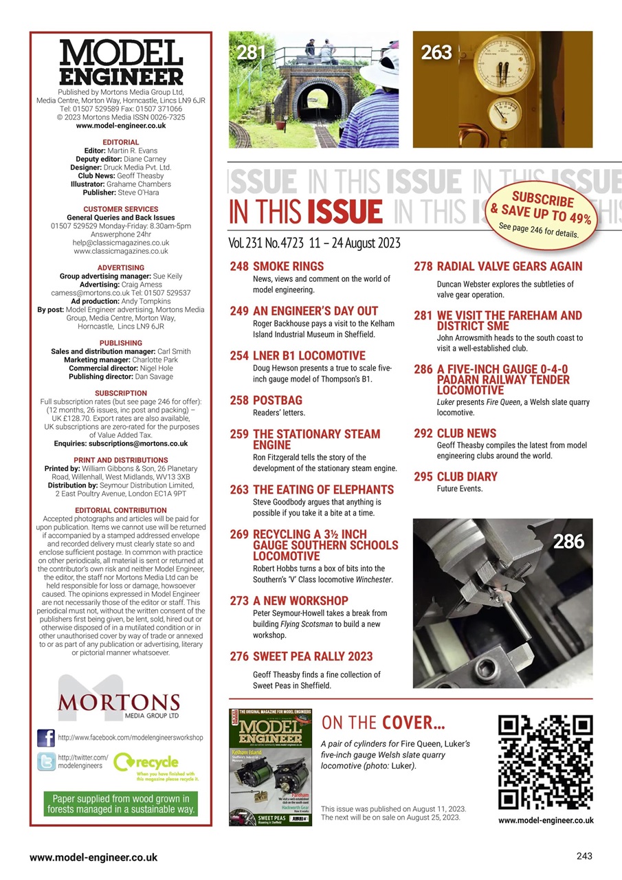 Model Engineer Magazine Issue 4723 Back Issue